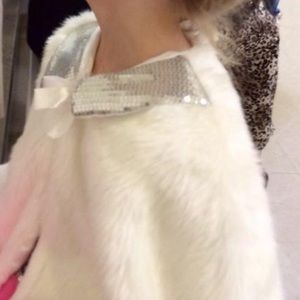 Tobi | Jackets & Coats | Ivory Faux Fur Cape By Toby | Poshmark